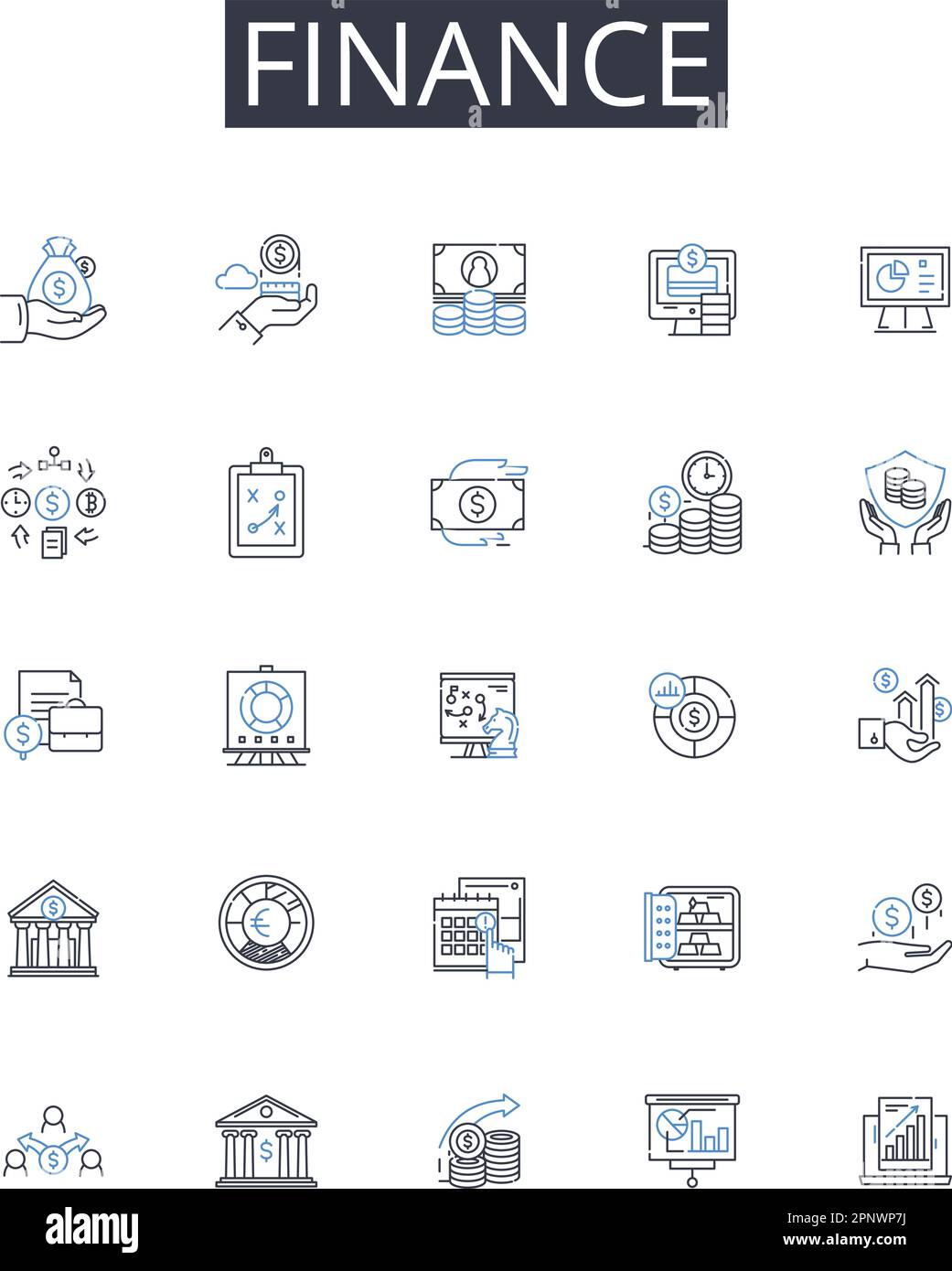 Finance line icons collection. Accounting, Economics, Investment ...