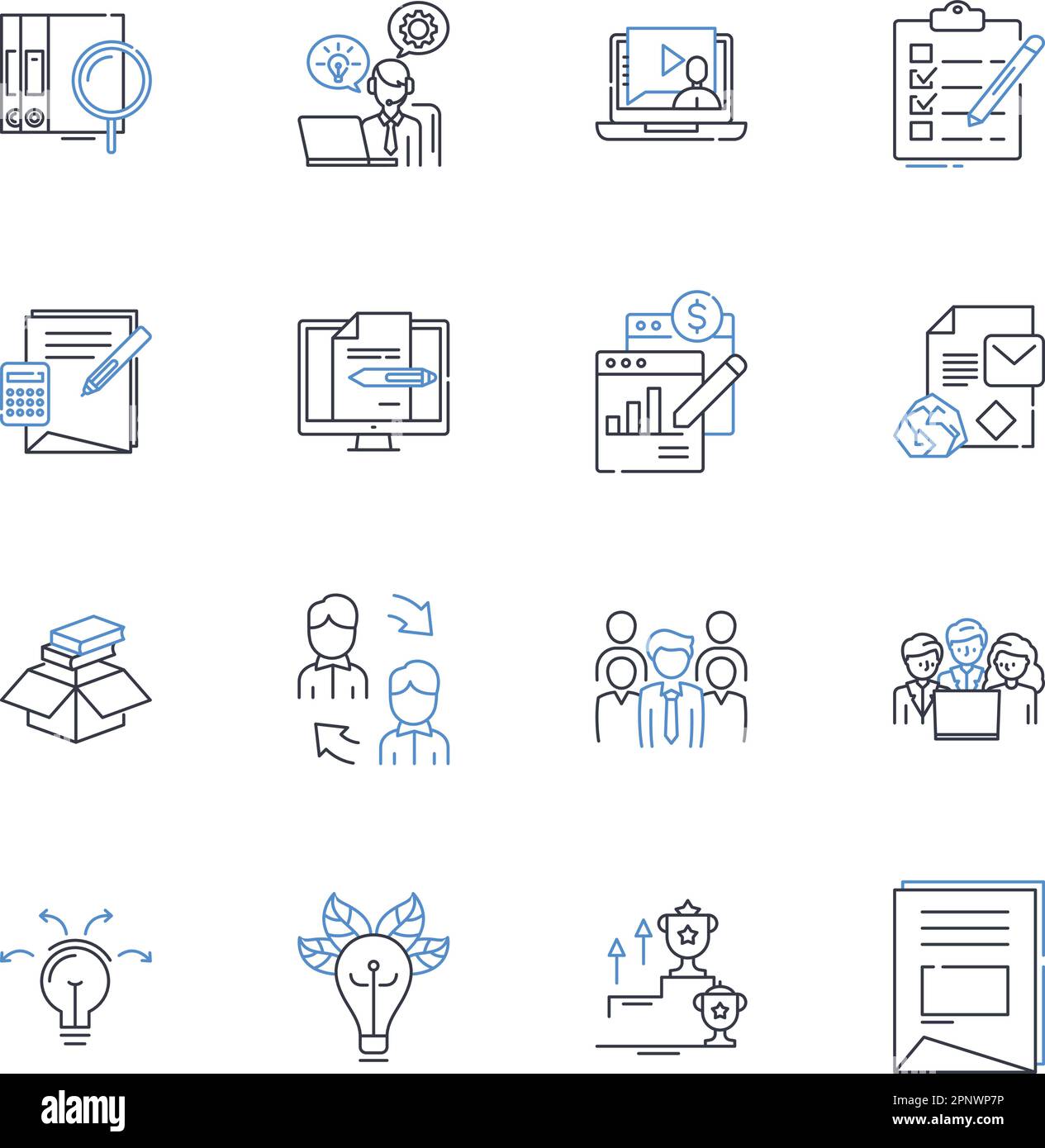 Quality strategy line icons collection. Improvement, Standards ...
