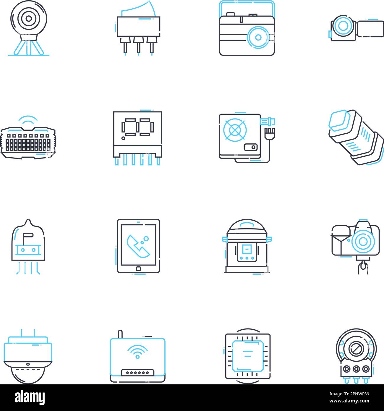Cyber Systemization Linear Icons Set Security Nerk Automation Integration Interface