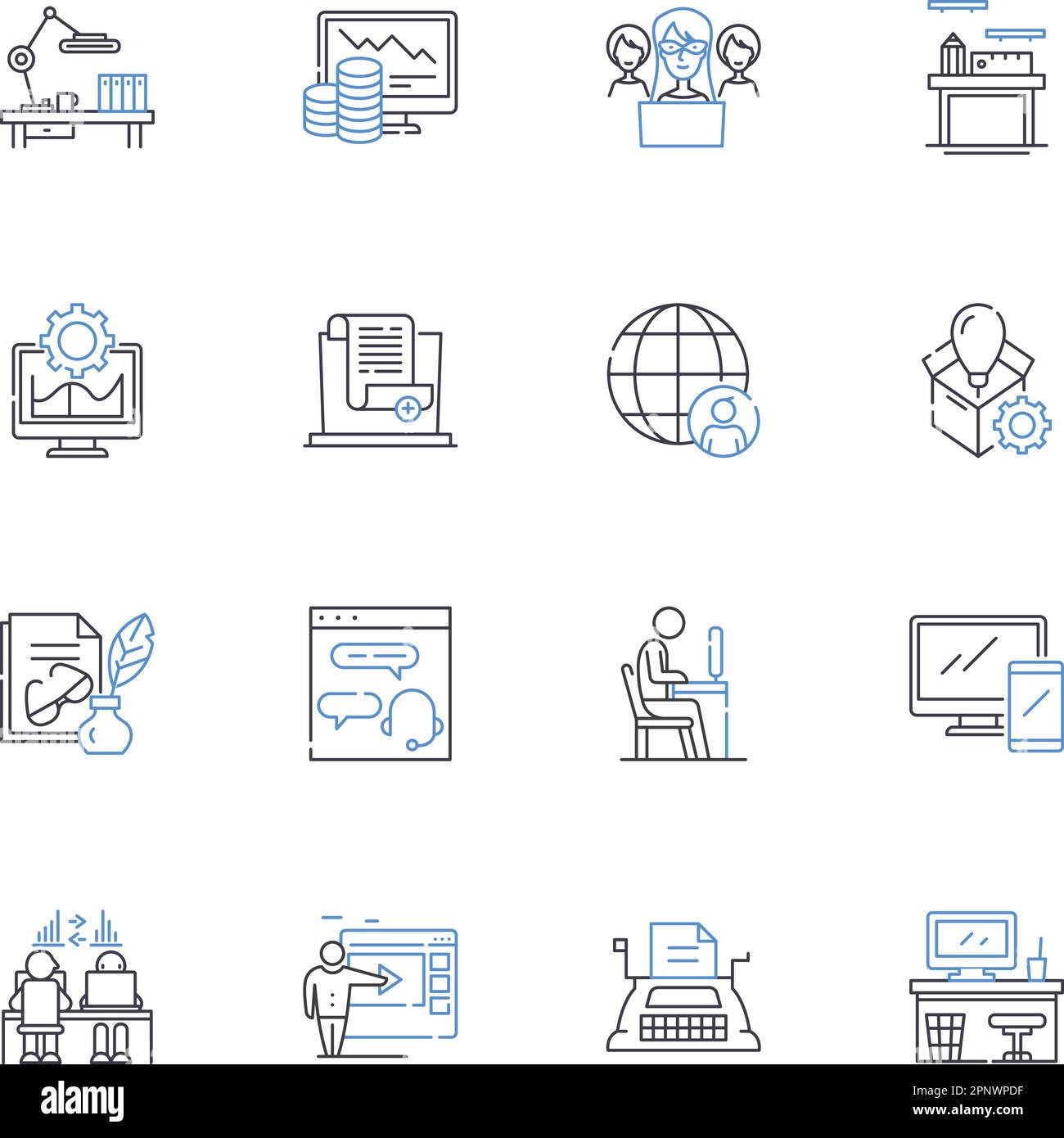 Remote workforce line icons collection. Virtual, Telecommuting, Mobile ... Remote workforce line icons collection. Virtual, Telecommuting, Mobile ...