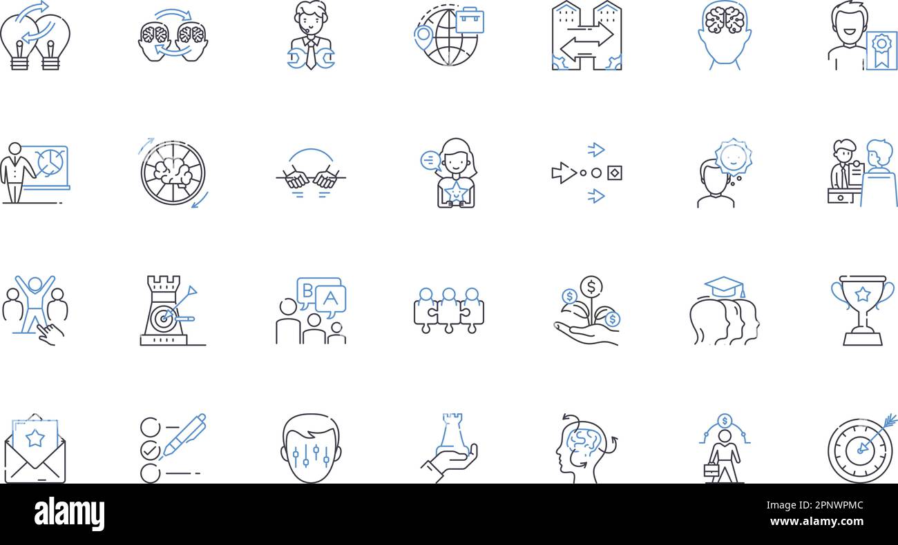 Establishment goals line icons collection. Ambition, Growth ...