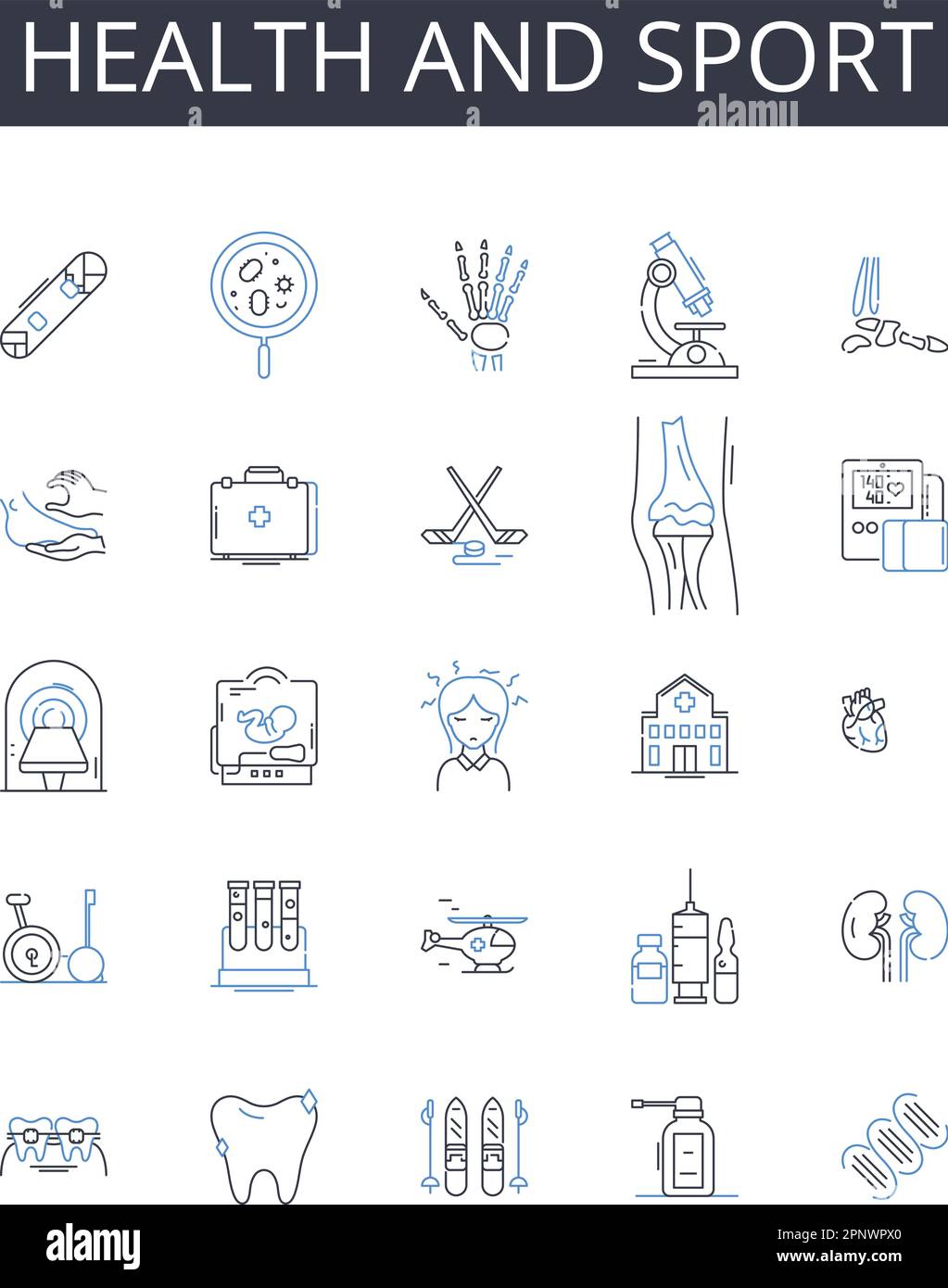Health and sport line icons collection. Fitness, Exercise, Wellness ...
