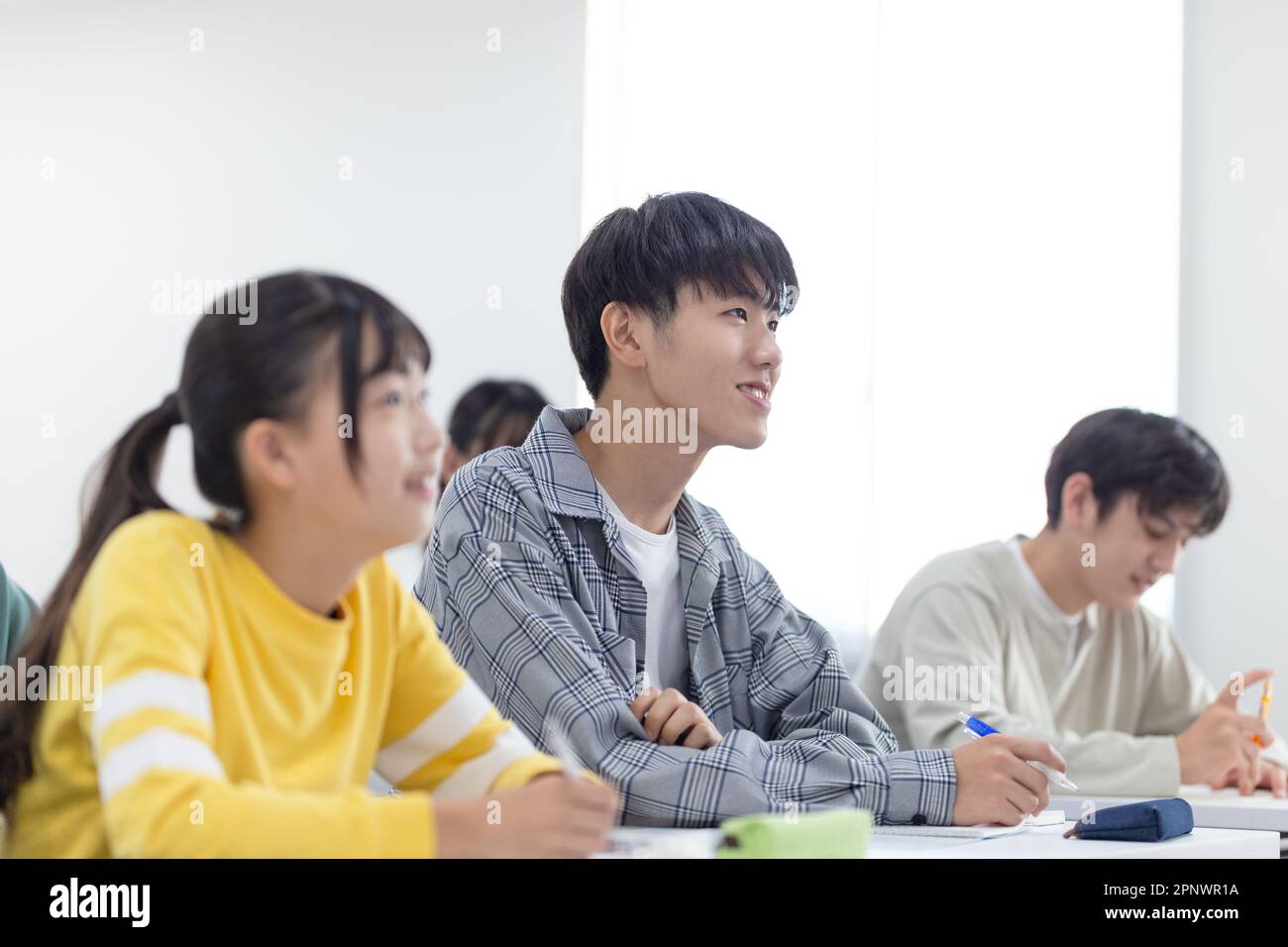 High school student taking a class Stock Photo - Alamy