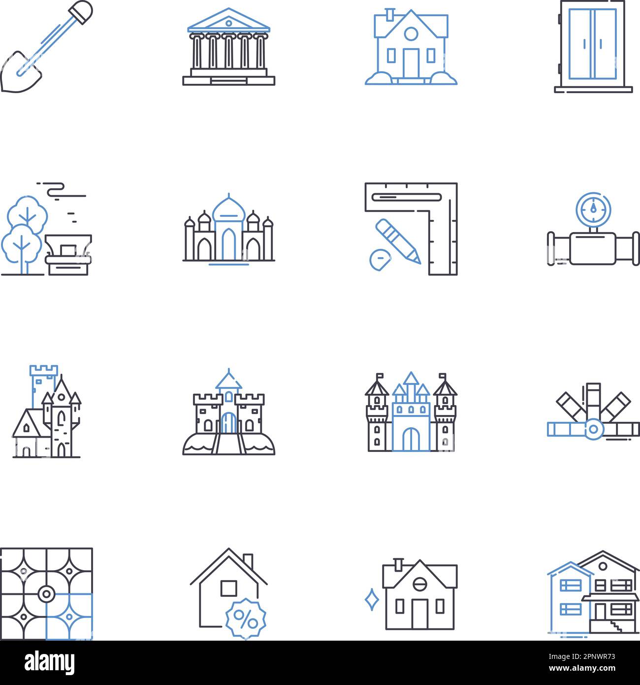 Townhouse line icons collection. Compact, Multi-storey, Modern, Trendy ...