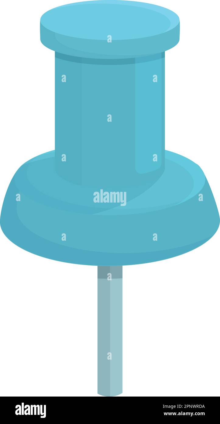 Blue clip icon cartoon vector. Paper fastener. Office color Stock ...