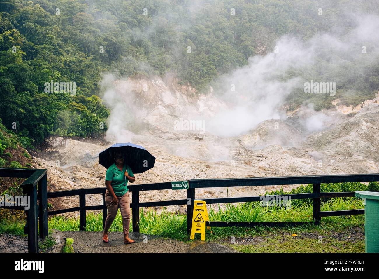 A waterfall next to Soufriere Drive In Volcano, Soufriere, St. Lucia ...