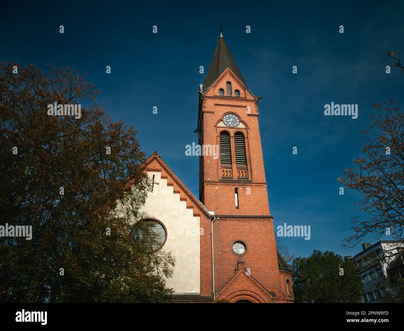 Picture of the chuch of Johanneskirche in Troisdorf, Germany. The ...
