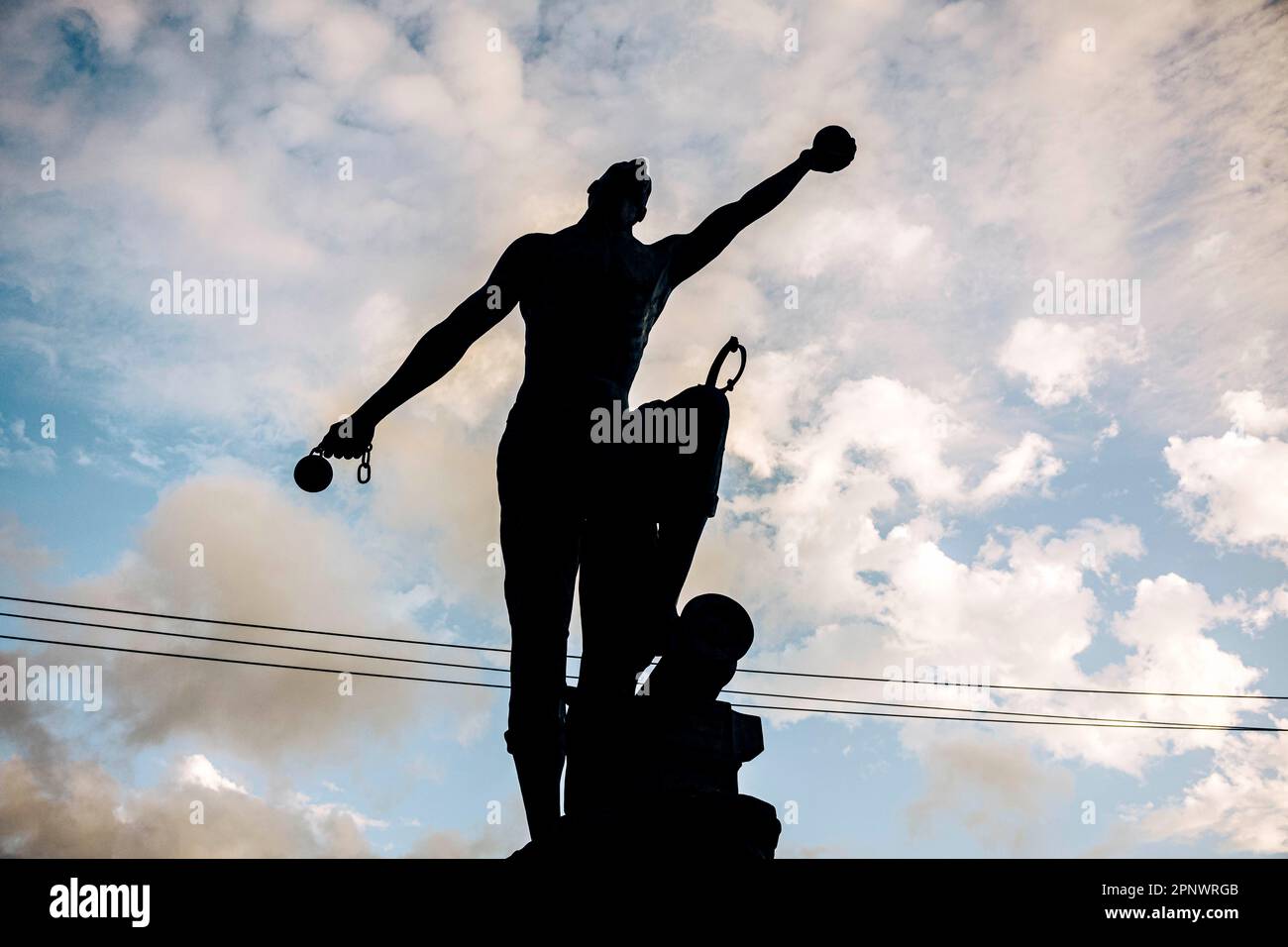 Soufriere, St. Lucia's Freedom Monument, created by artist Ricky George ...