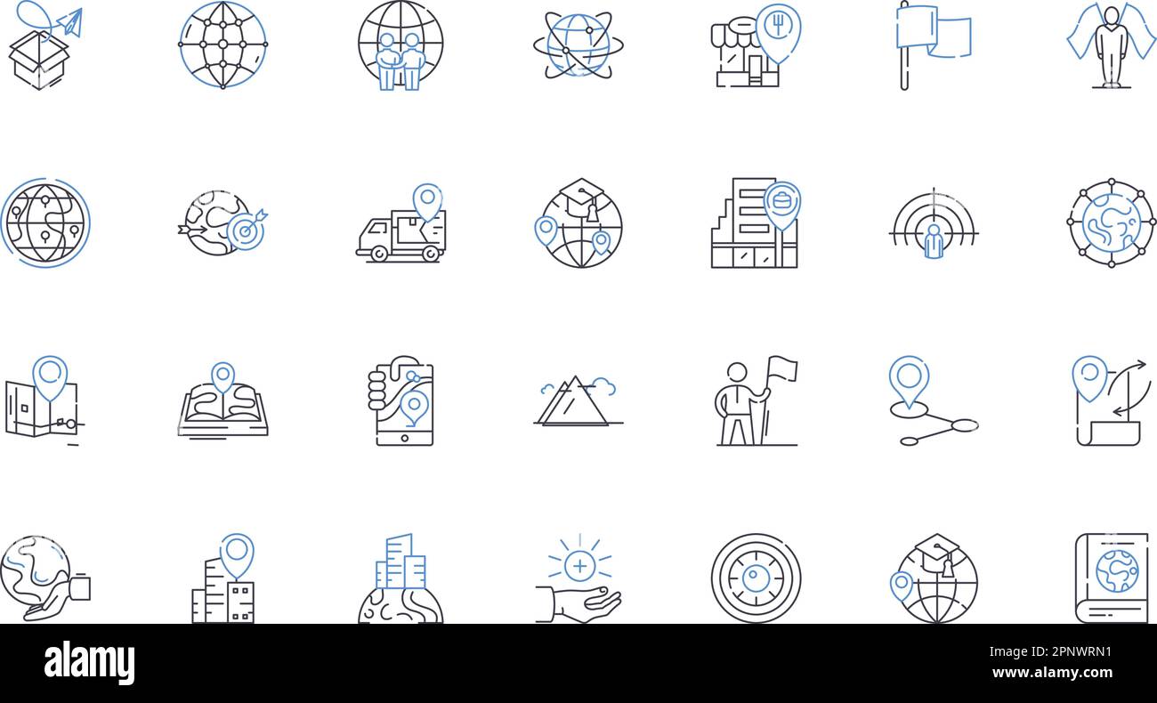 Wayfinding Line Icons Collection Navigation Direction Signage Orientation Mapping