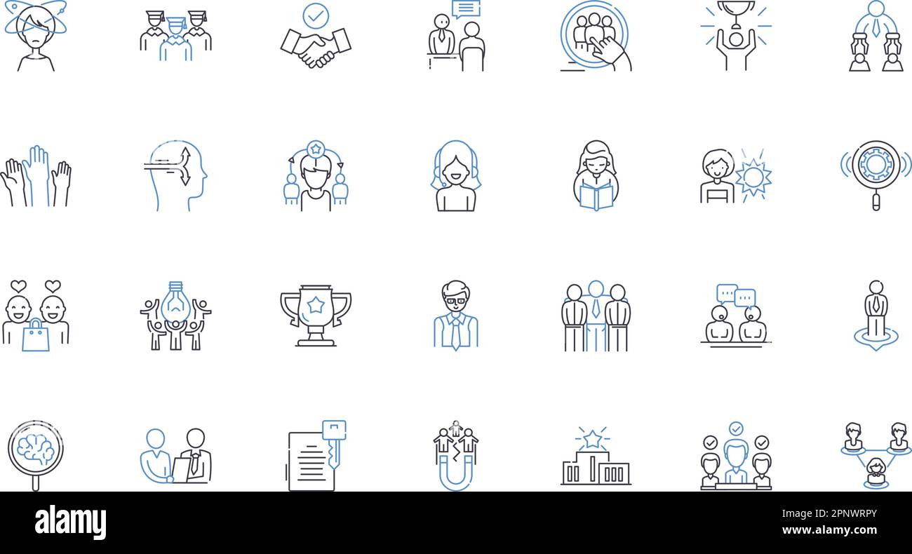 Professional Instruction Line Icons Collection Coaching Guidance Training Lessons Tutoring