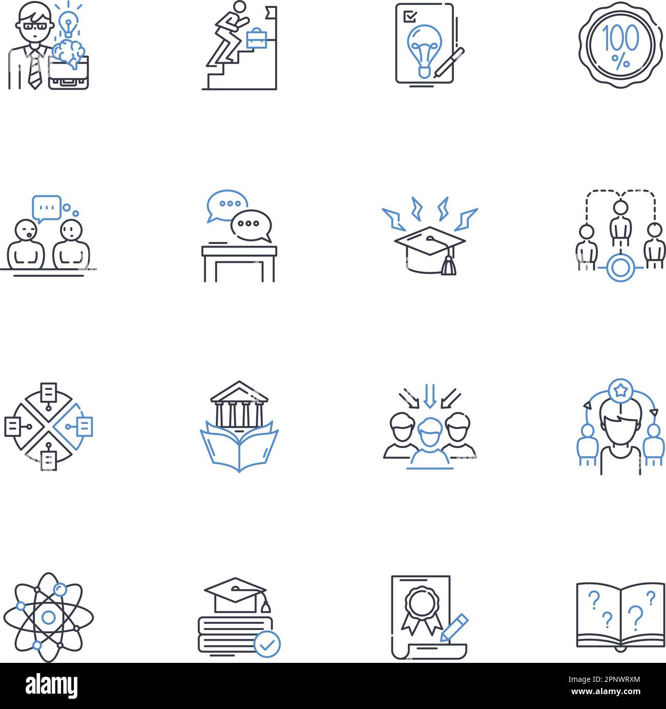 Information hub line icons collection. Accessible, Comprehensive ...