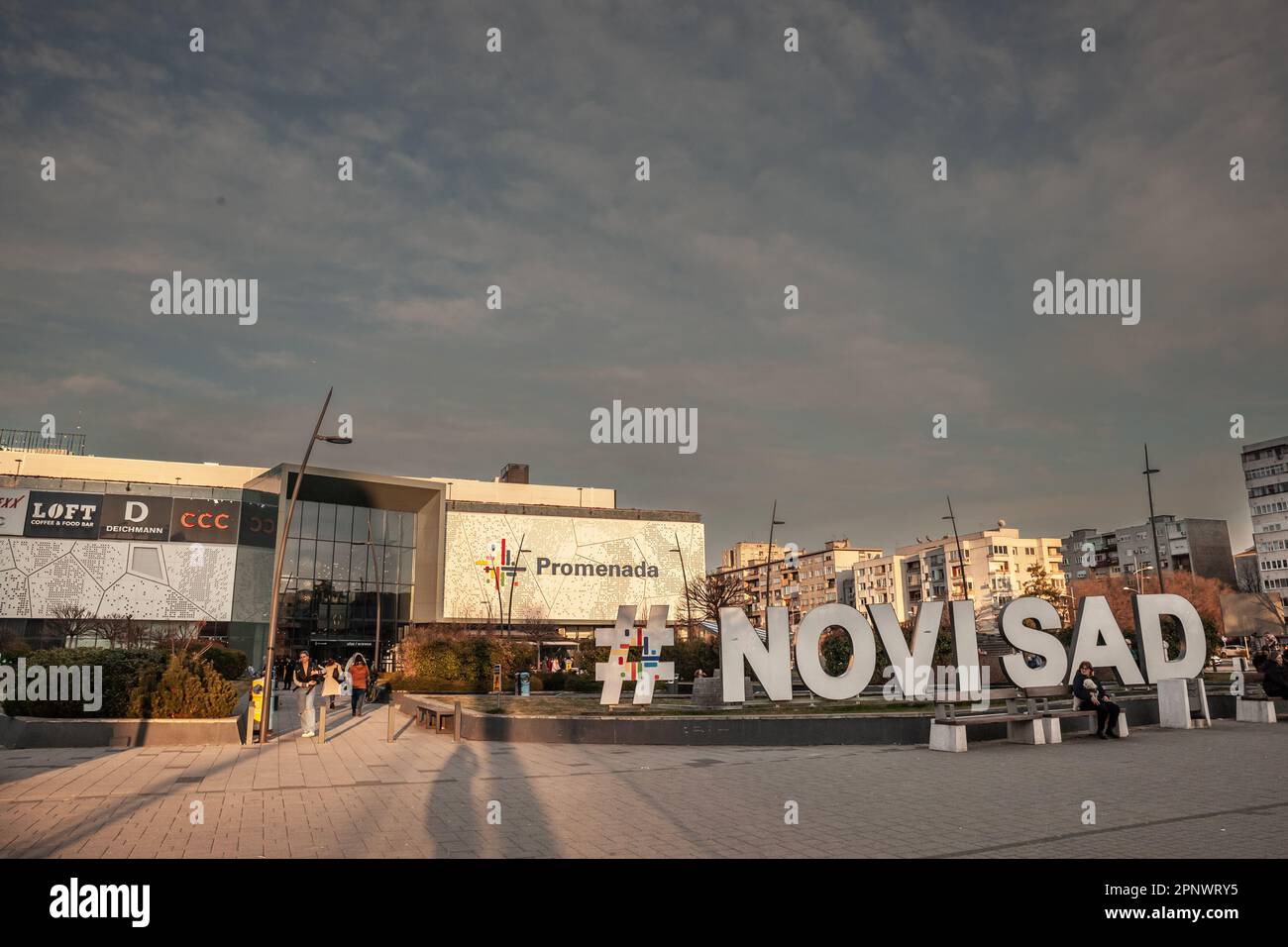 Picture of the entrance to promenada shopping mall in Novi Sad, Serbia ...