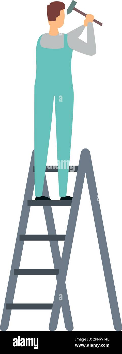 Man house work icon cartoon vector. Repair service. Machine person ...