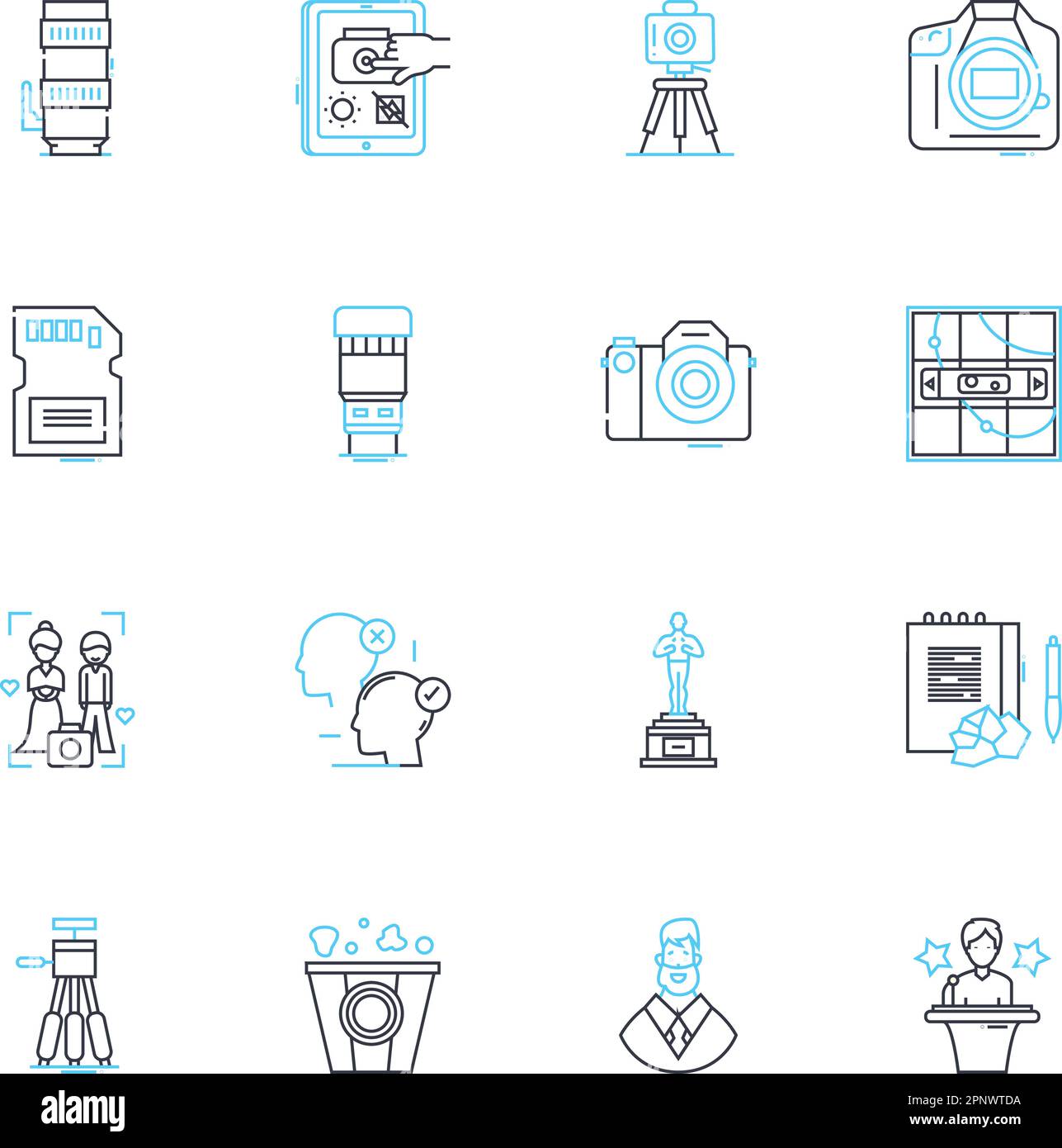 Digital trade linear icons set. E-commerce, Online, Cloud, Global, Internet, Secure, Automation ...