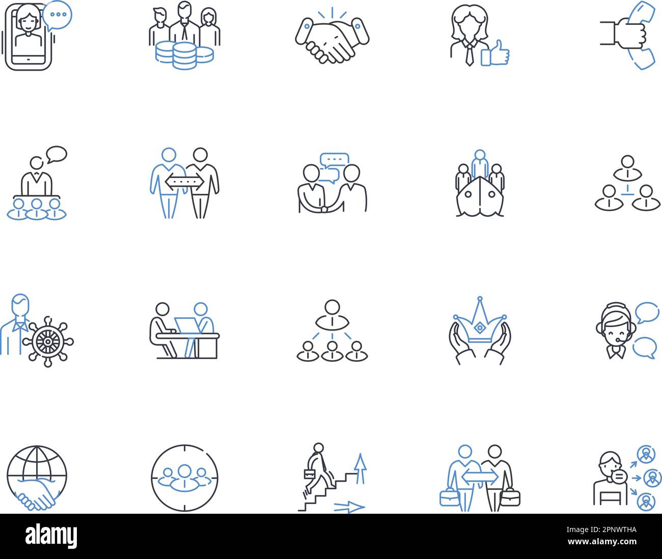 Guiding people line icons collection. entorship, Support, Direction ...