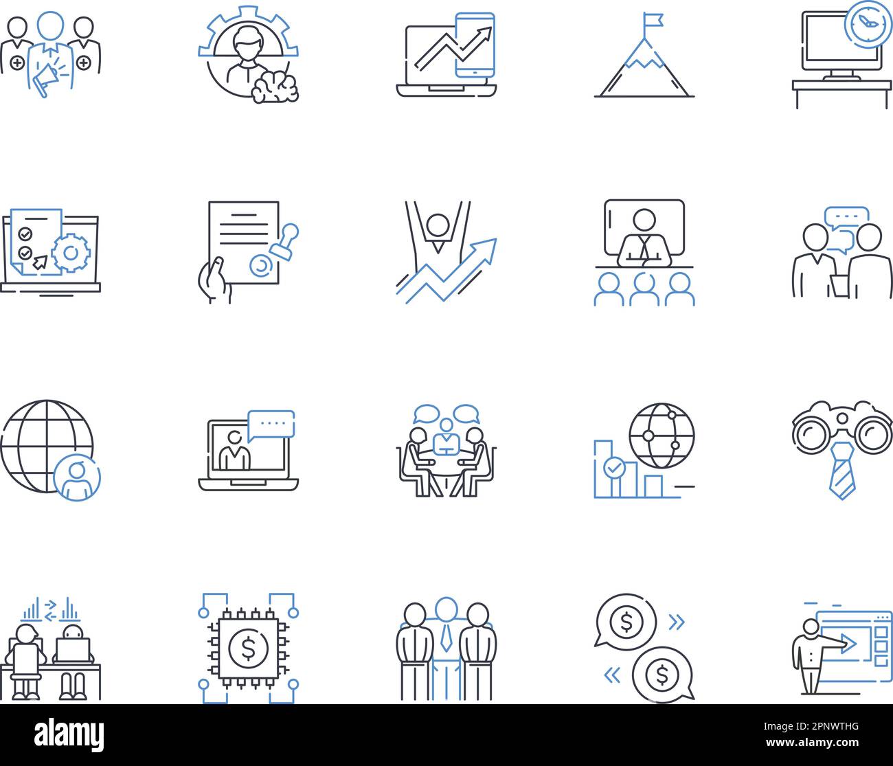 Company missions line icons collection. Purpose, Vision, Intention ... Company missions line icons collection. Purpose, Vision, Intention ...