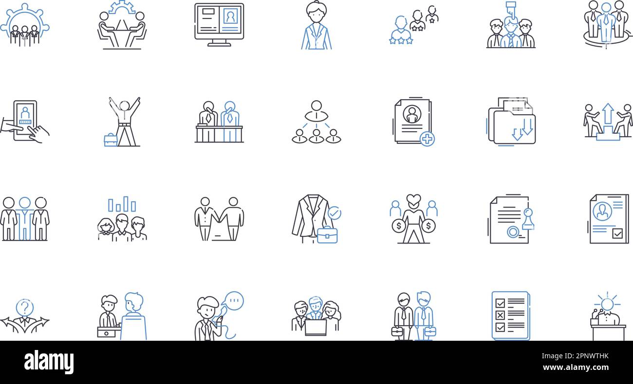 Establishment firm line icons collection. Company, Enterprise ...