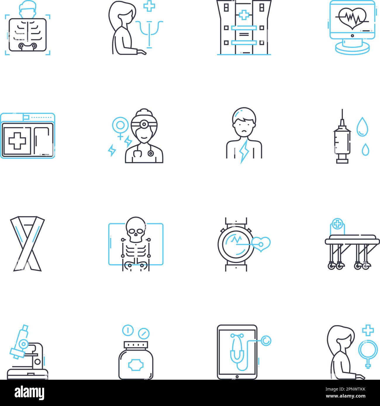 Health support linear icons set. Nutrition, Wellness, Self-care ...