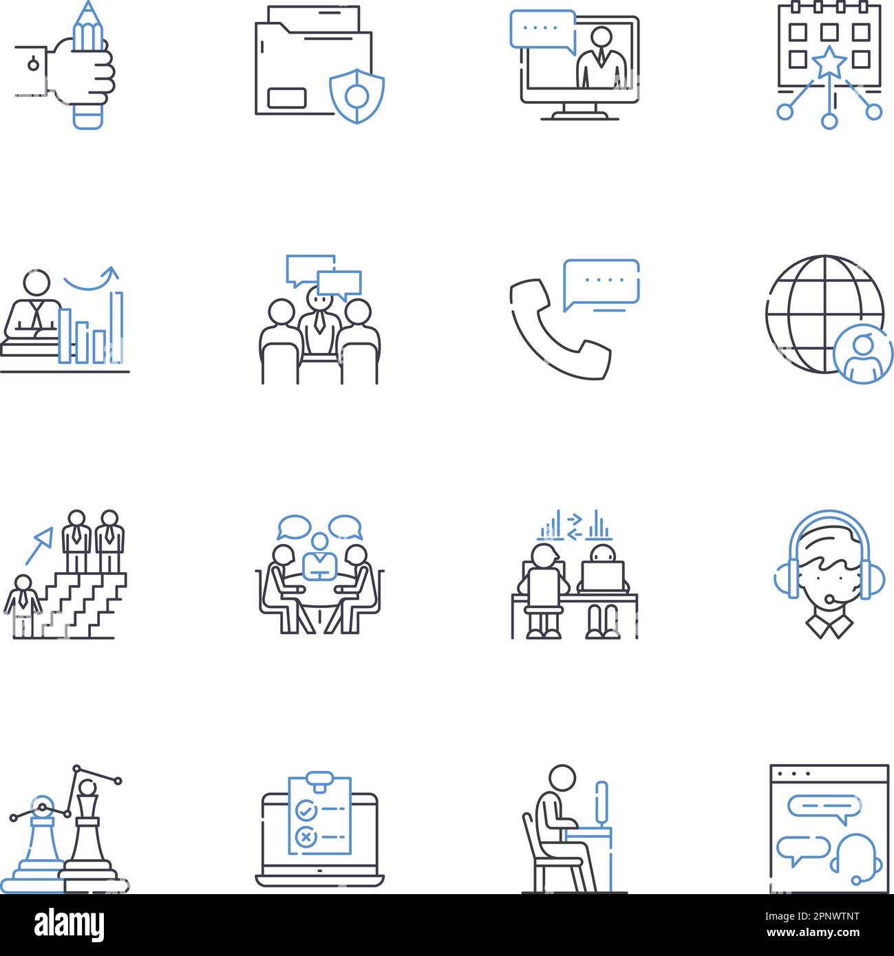 Skillset and qualification line icons collection. Expertise ...