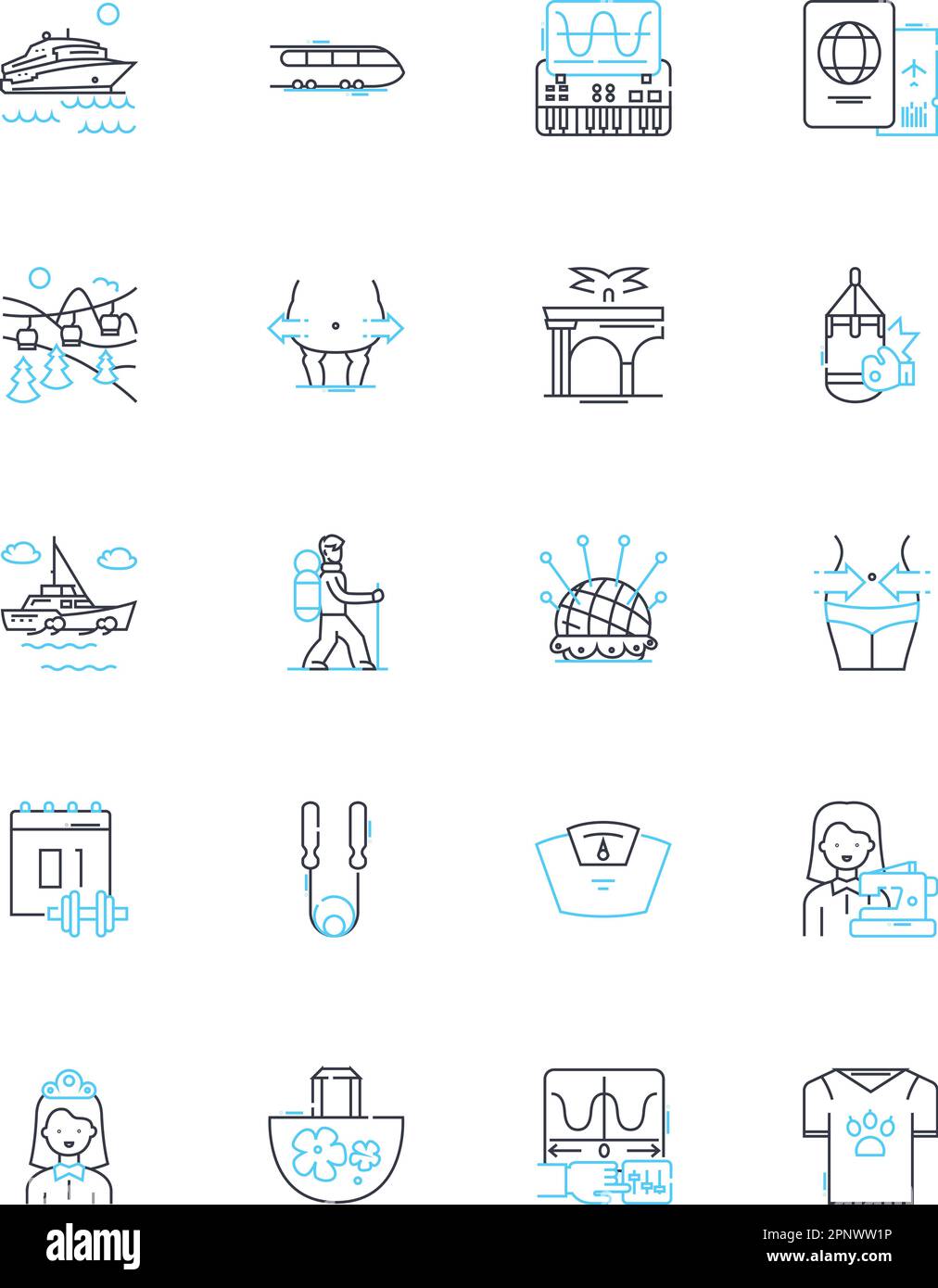 Gym rats linear icons set. Fitness, Exercise, Training, Strength ...