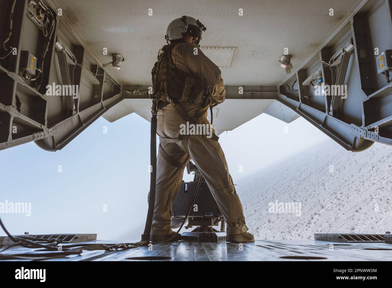 U.S. Marine Corps Staff Sgt. Donald Cutler, crew chief, Marine Heavy ...