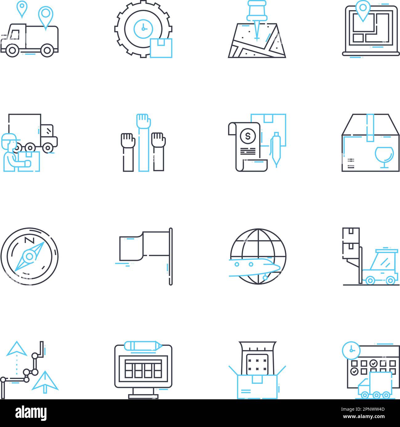 Carriage services linear icons set. Transportation, Personalized ...