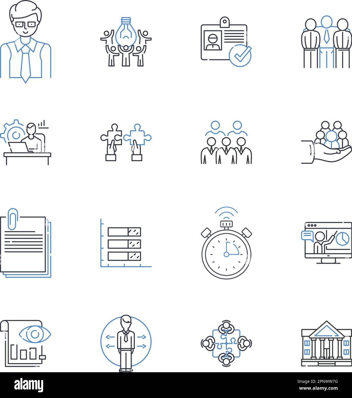 Joint Teamwork Line Icons Collection Collaboration Synergy Alliance Partnership Unity