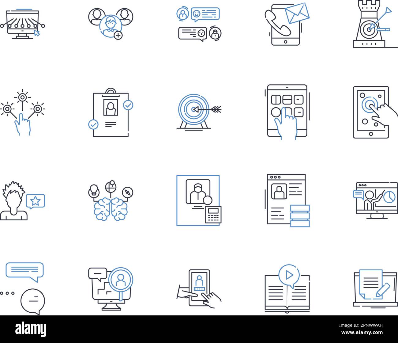 Affiliate marketing line icons collection. Commission, Sales, Promotion ...