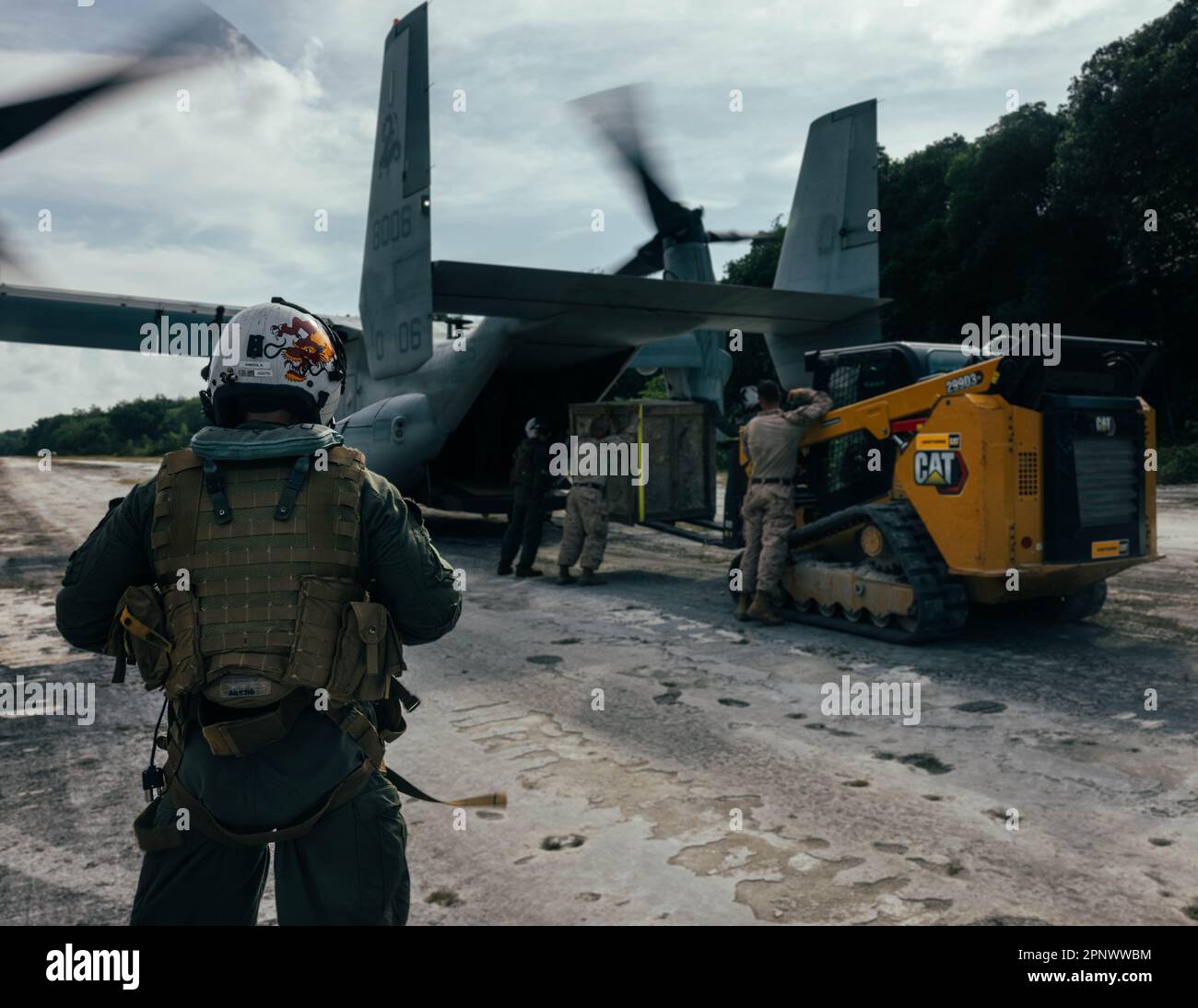 U.S. Marine Corps Capt. Andrei Ghioca, right, a VMM V-22 pilot with ...