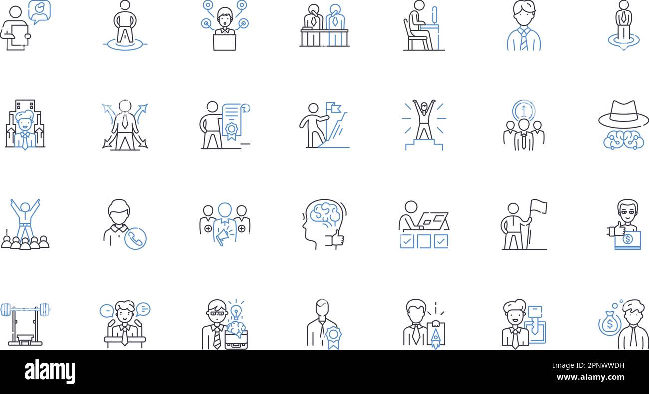 Community ethos line icons collection. collaboration, respect, trust, empathy, harmony, support ...