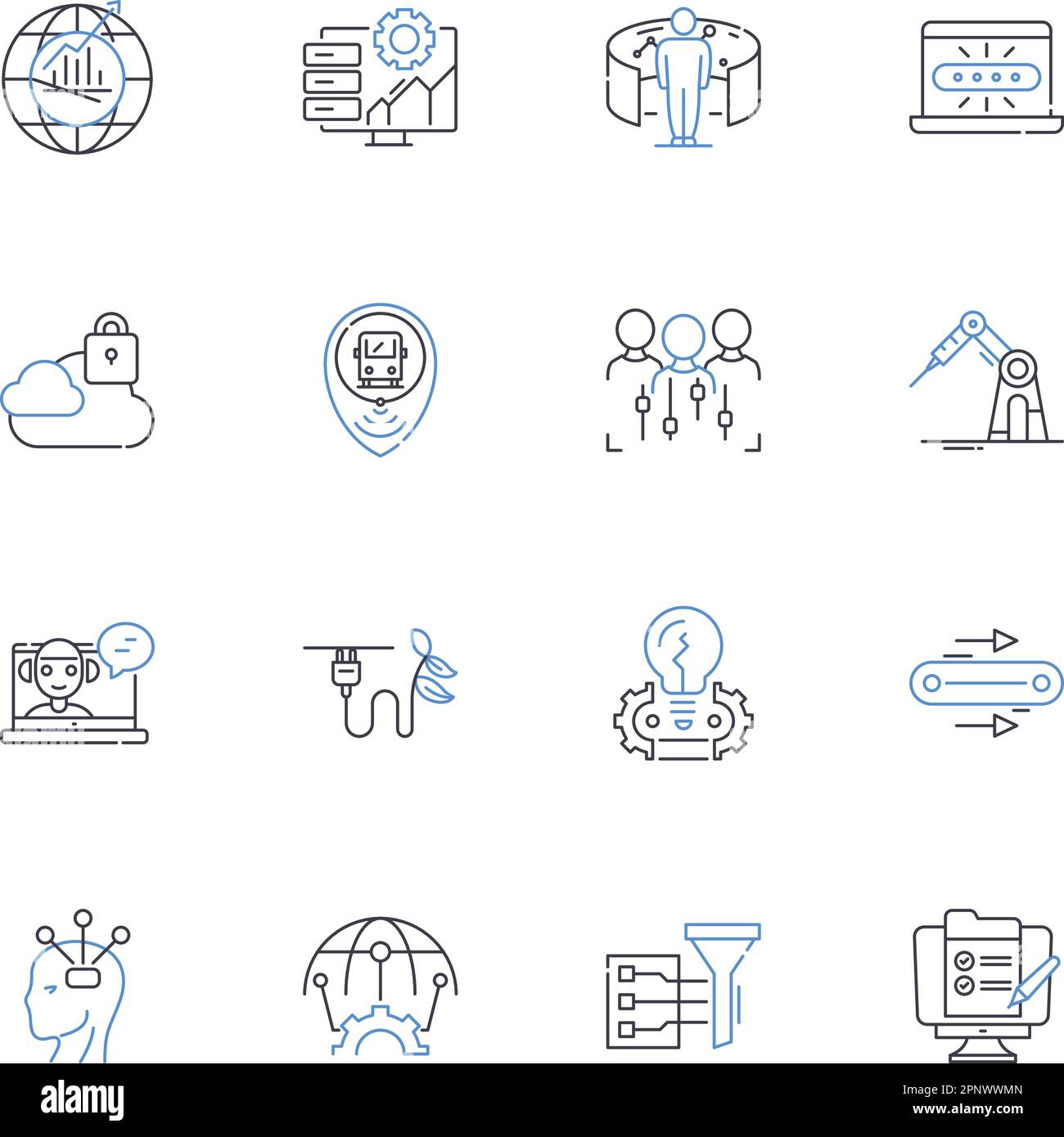 Financial reporting line icons collection. Audit, Compliance, Statement ...
