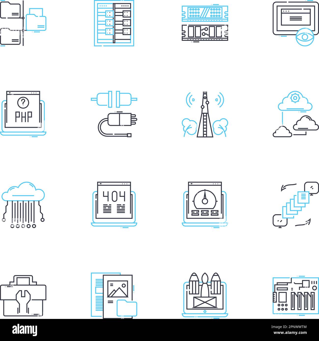 Digital intelligence linear icons set. Analytics, Algorithms ... Digital intelligence linear icons set. Analytics, Algorithms ...