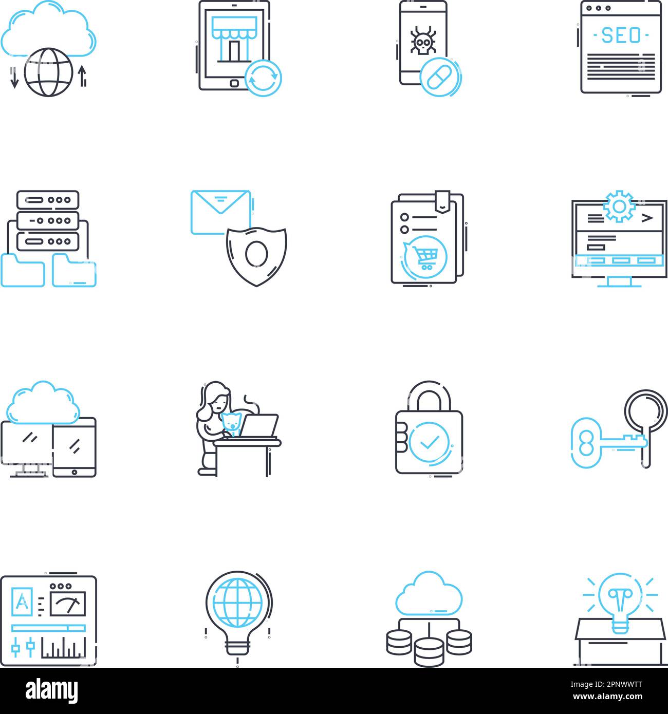 Video editing linear icons set. Cuts, Effects, Transitions, Timeline ...