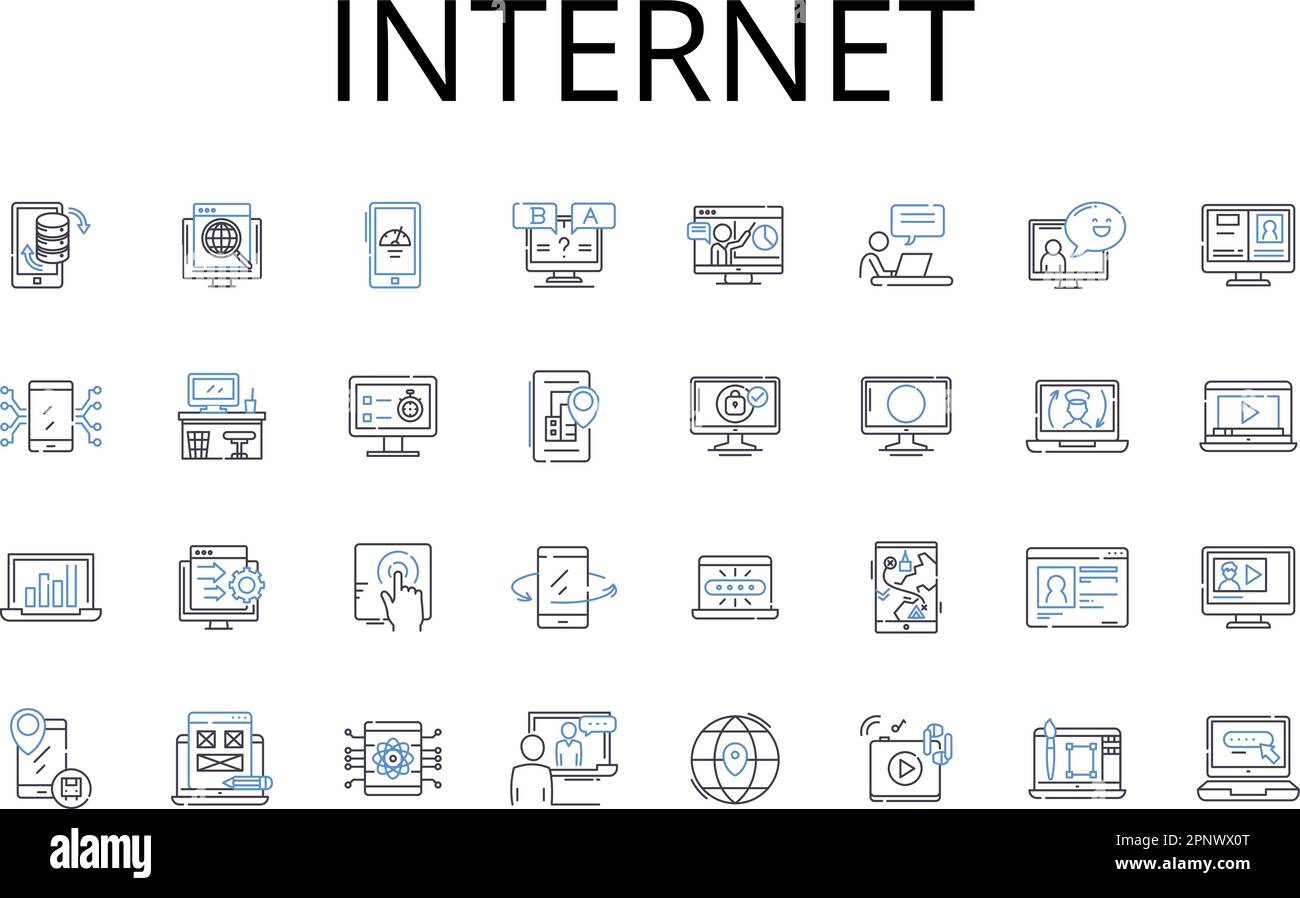 Internet line icons collection. World Wide Web, Cyberspace, Net, Web ...