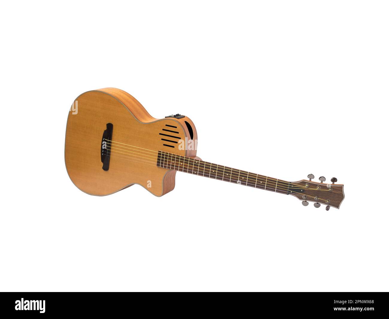 acoustic guitar on white background Stock Photo - Alamy