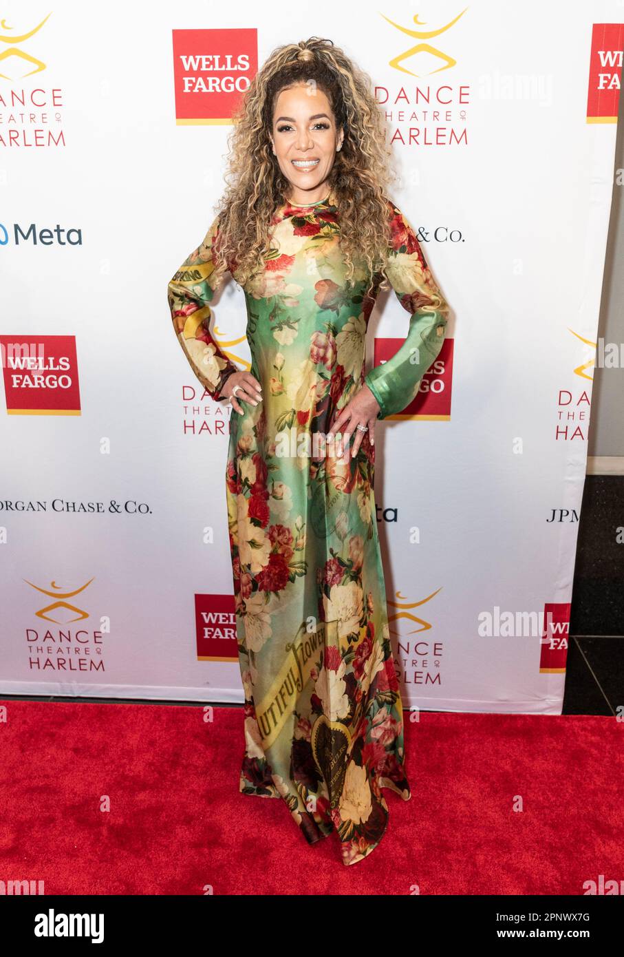 Sunny Hostin wearing dress by Zimmermann attends Dance Theatre of ...