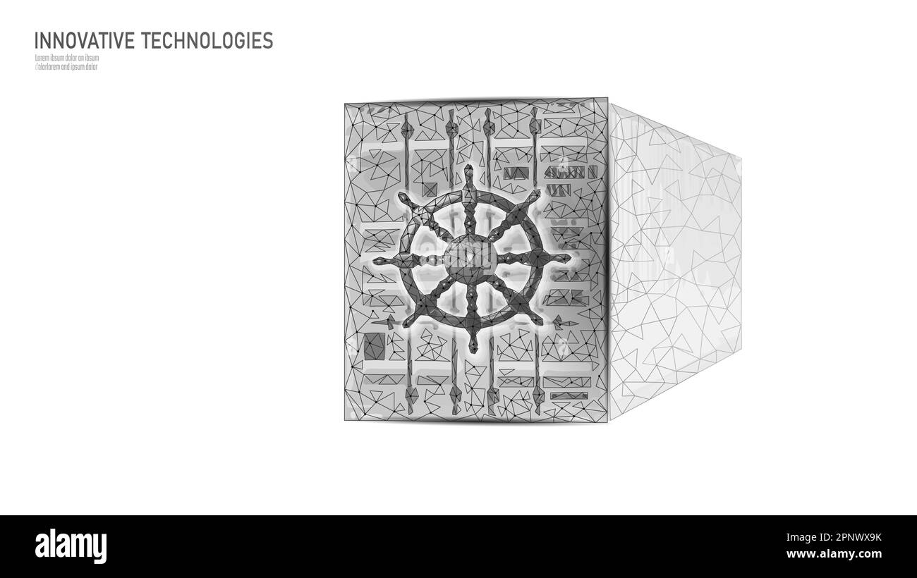 Wheel Helm On Container Computer Developer App Concept Business Digital Open Source Program