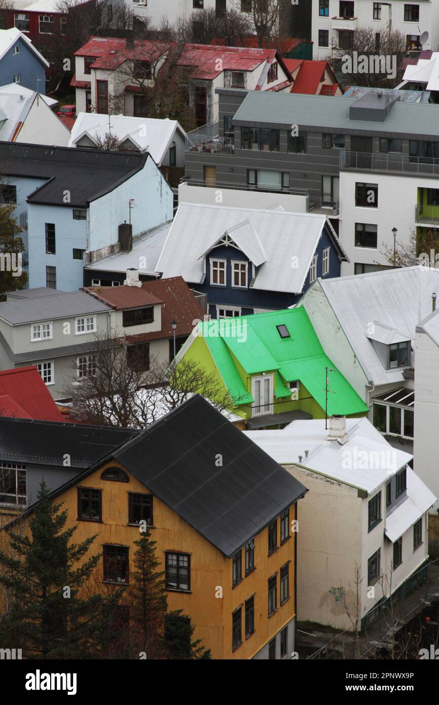 Colorful homes in Reykjavik, Iceland Stock Photo - Alamy
