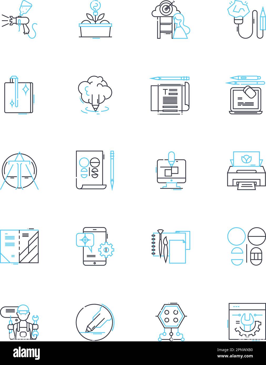 Advertisement trade linear icons set. Promotion, Marketing, Branding ...