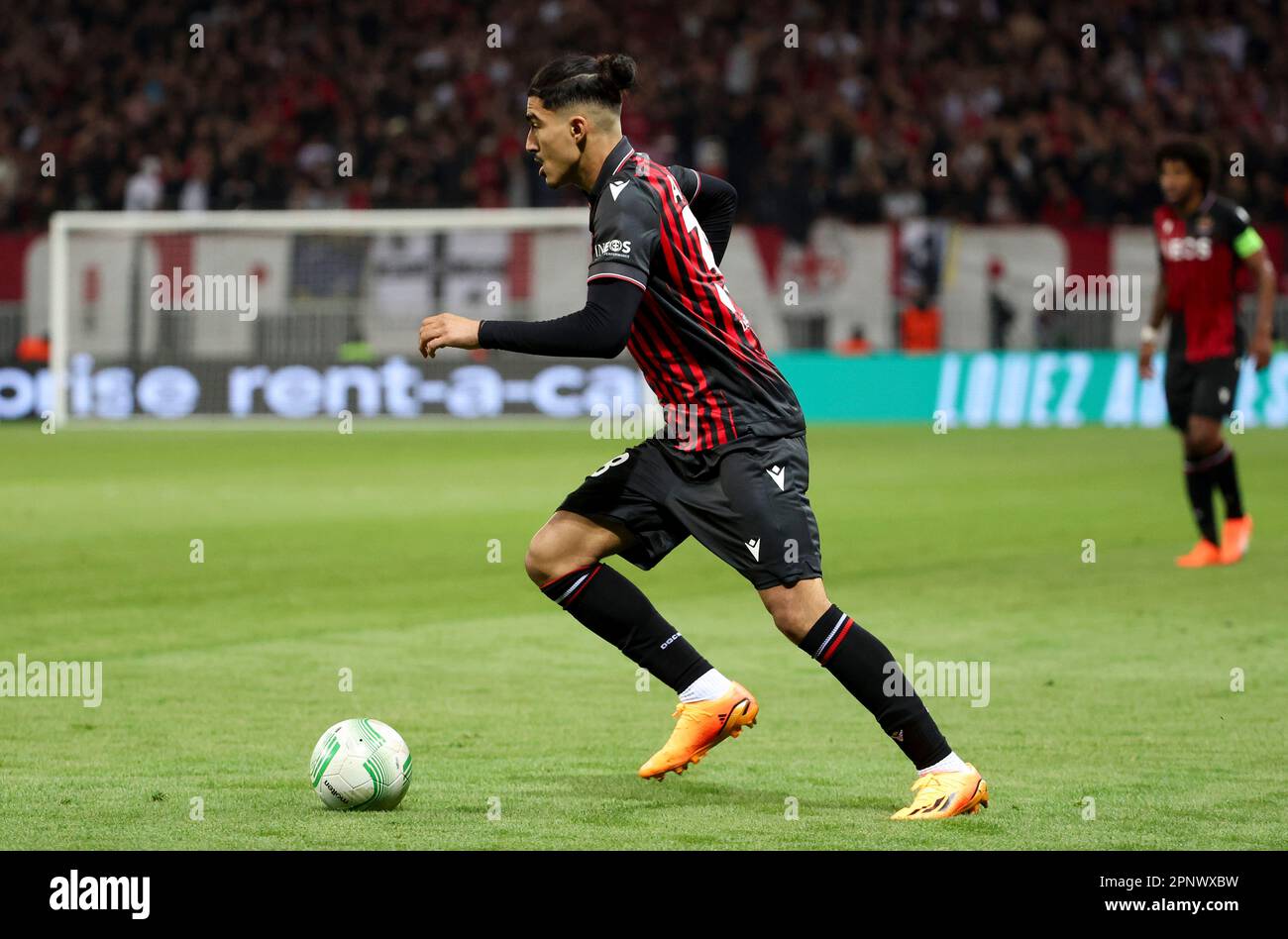 Nice, France. 20th Apr, 2023. Ayoub Amraoui of Nice during the UEFA ...
