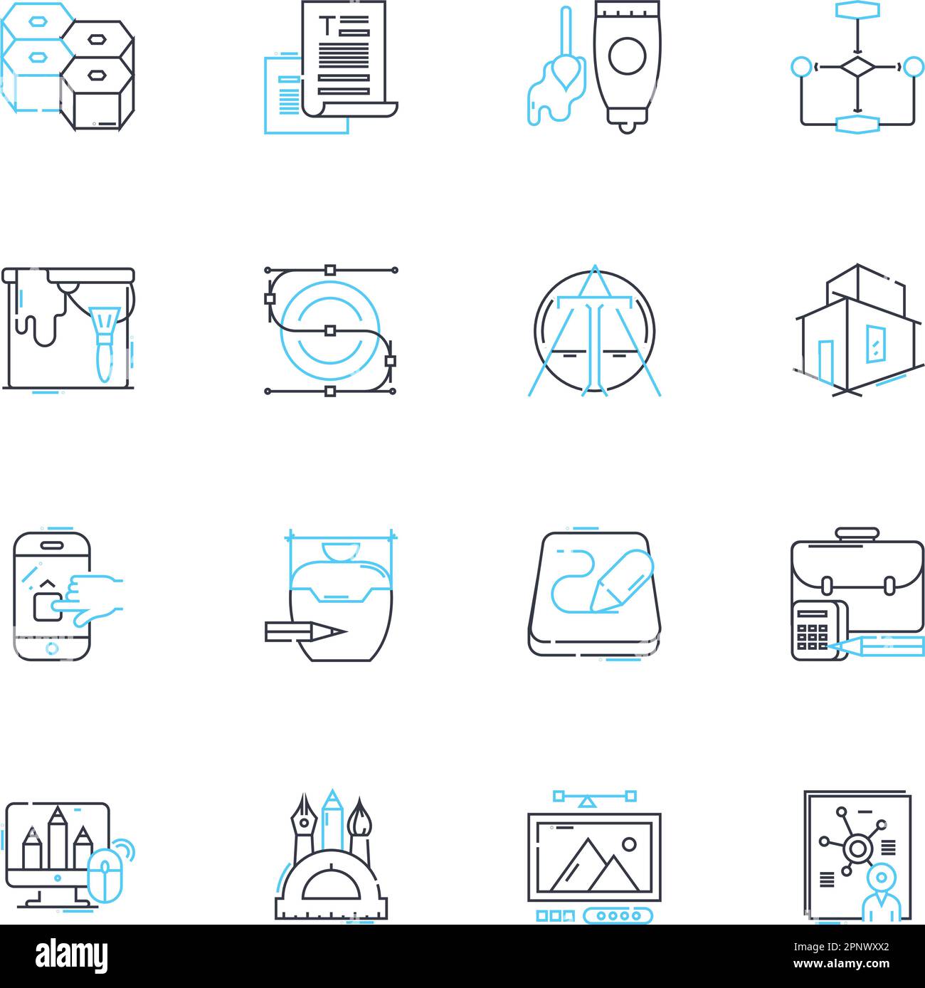 Marketing Automation Linear Icons Set Efficiency Personalization Segmentation Analytics