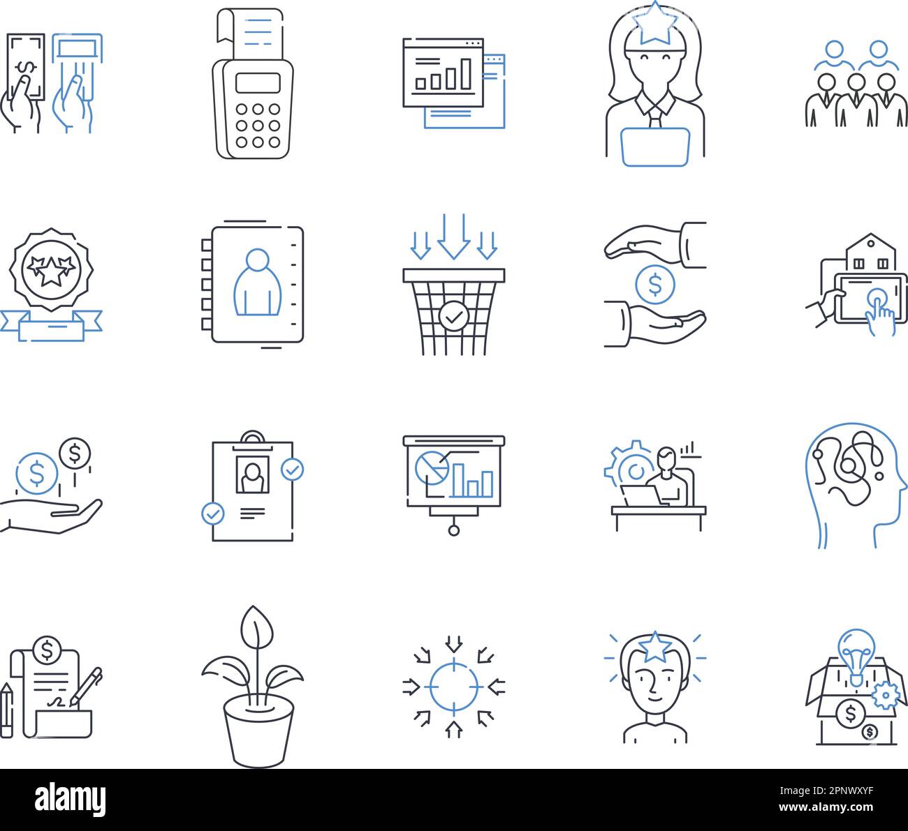 Cash management line icons collection. Budgeting, Liquidity ... Cash management line icons collection. Budgeting, Liquidity ...