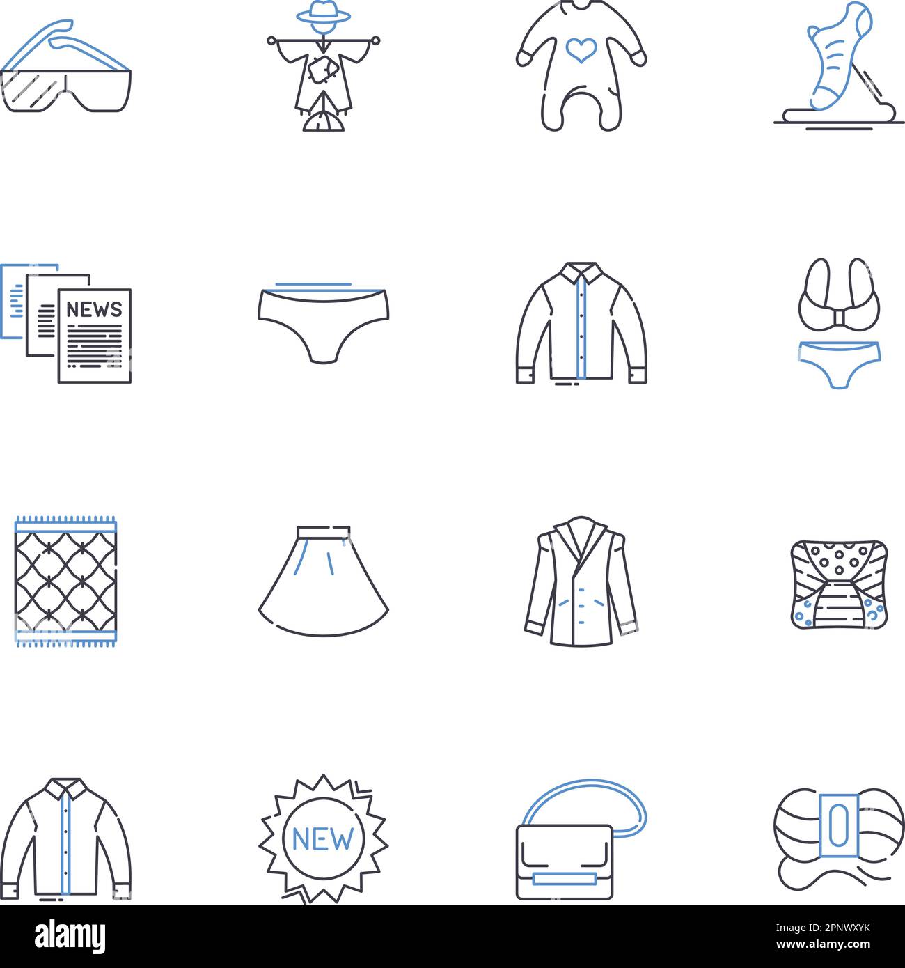 Business precinct line icons collection. Corporate, Urban ...