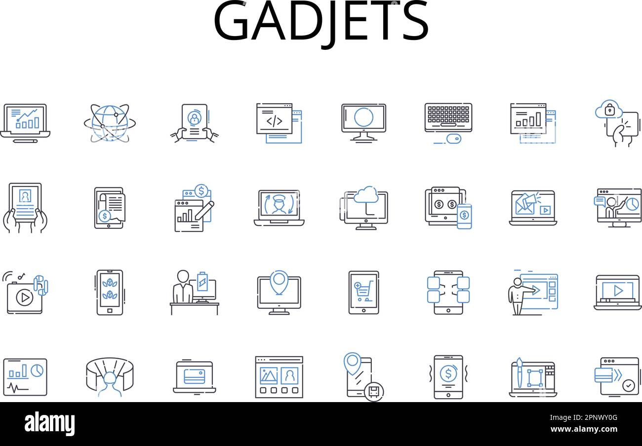 Gadjets line icons collection. Electronics, Technology, Machinery ...