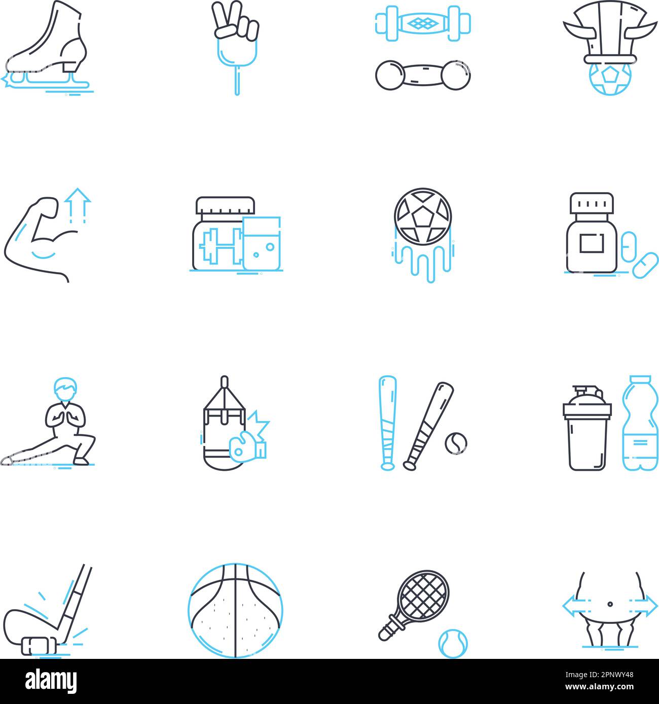 Physical activity linear icons set. Exercise, Movement, Fitness ...