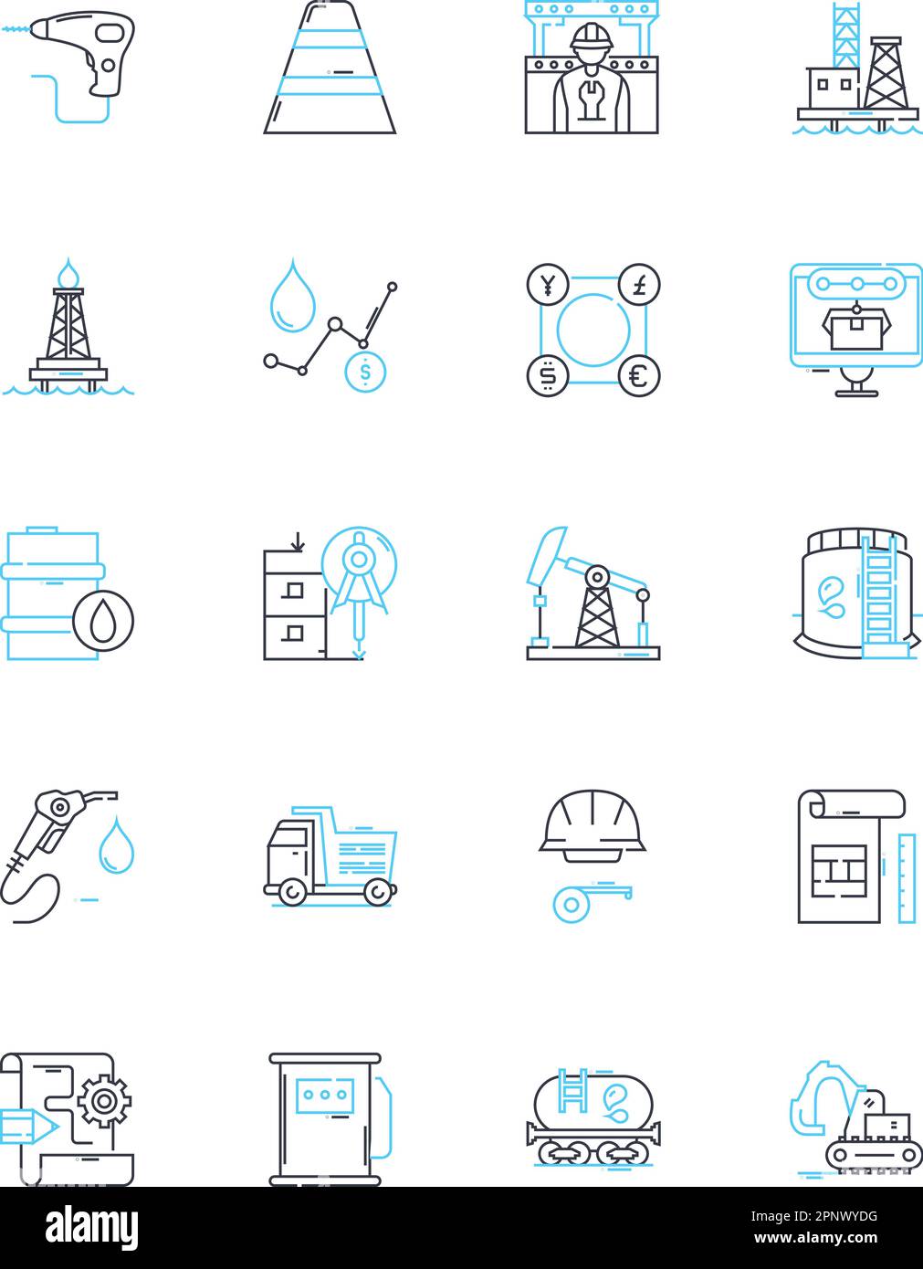 Industrial complex linear icons set. Assembly, Production ... Industrial complex linear icons set. Assembly, Production ...