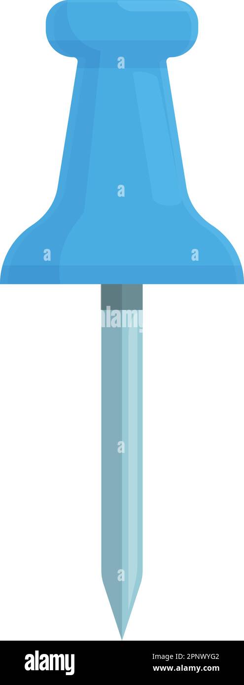 Plastic push pin icon cartoon vector. Paper board. School tack Stock ...
