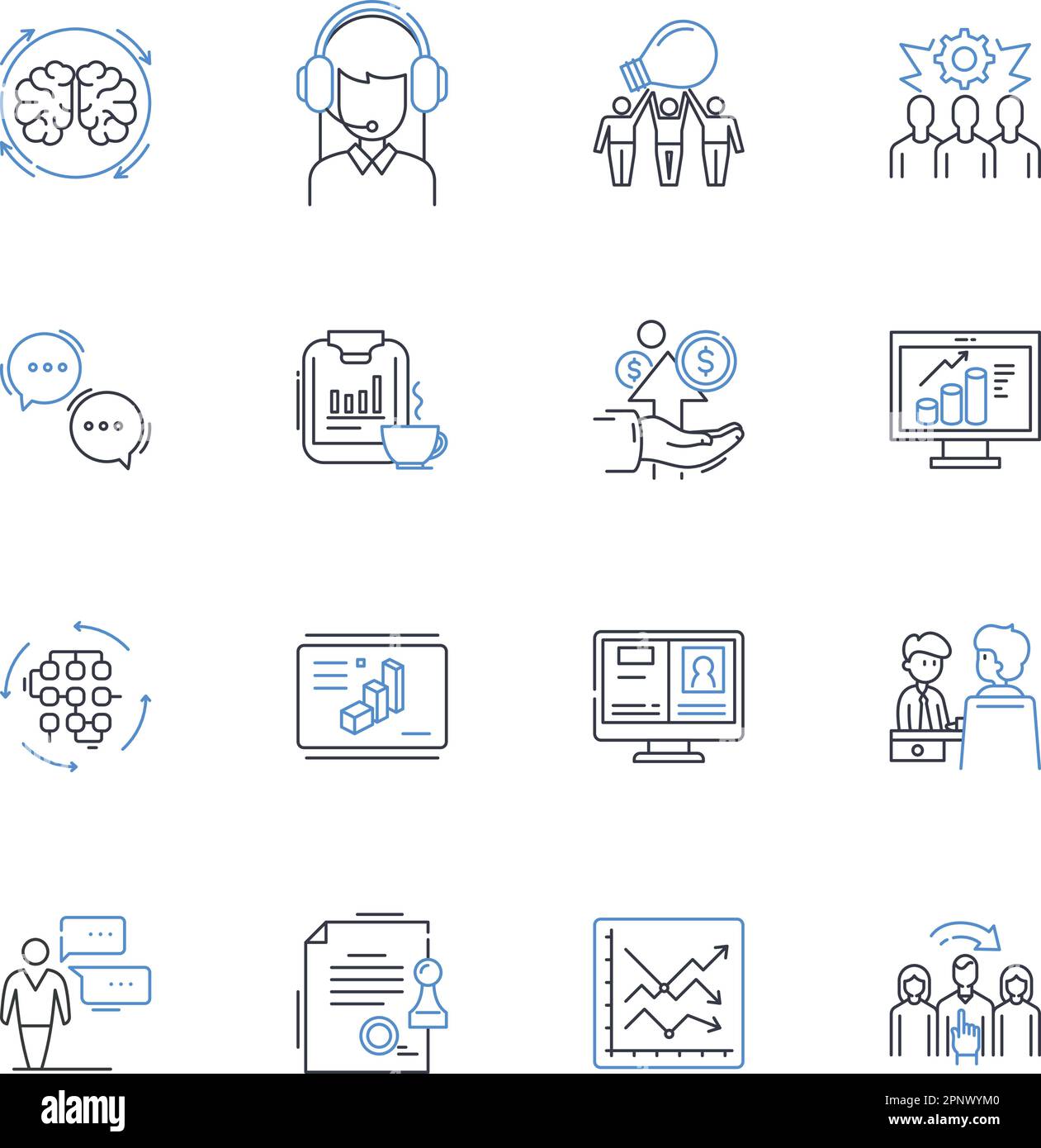 Board direction line icons collection. Strategy, Governance, Leadership, Planning, Guidance ...