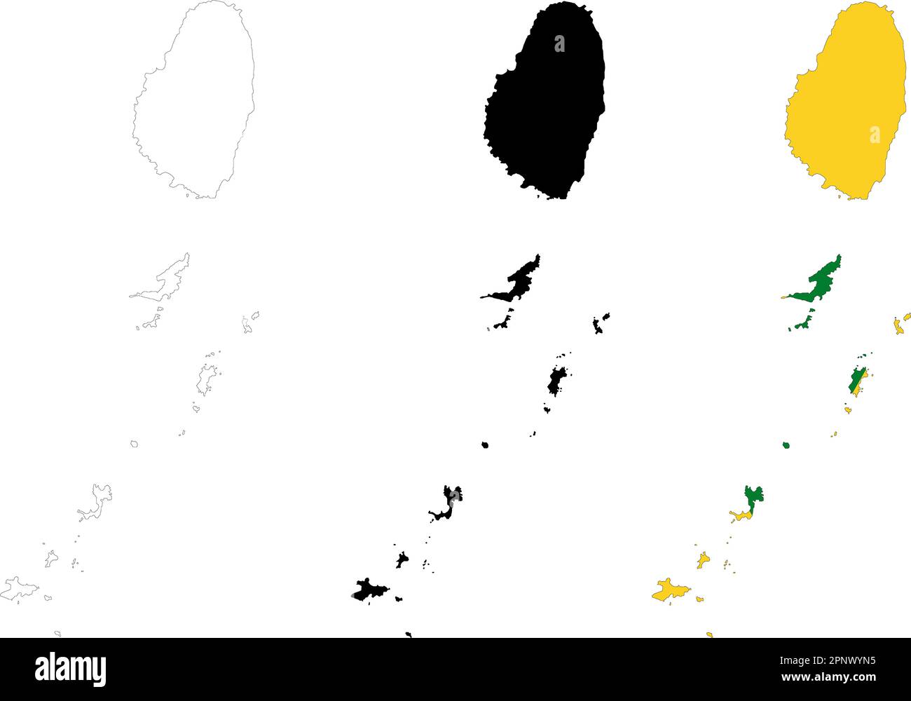 Map Saint Vincent on white background. Saint Vincent Map Outline. Saint ...