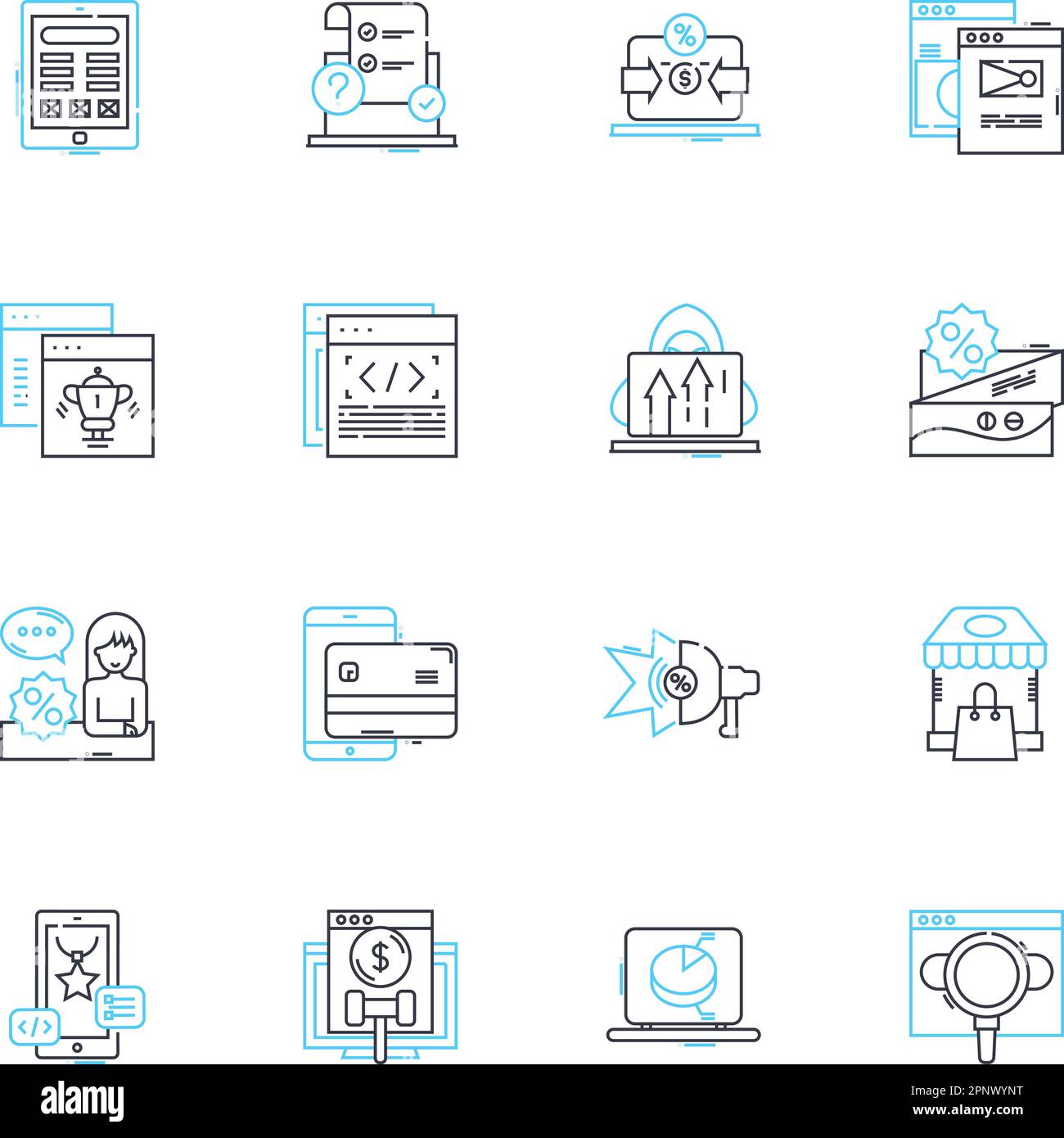 Shop online linear icons set. Convenience, Accessibility, Diversity ...